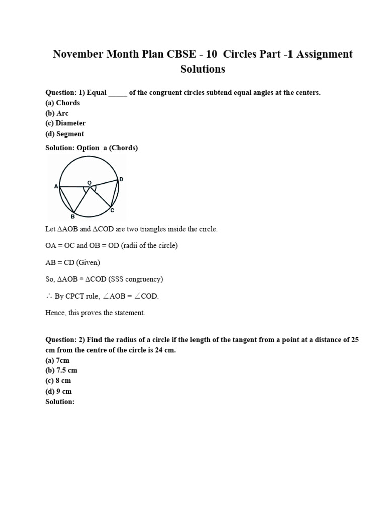 ch 10 circles | PDF | Circle | Perpendicular