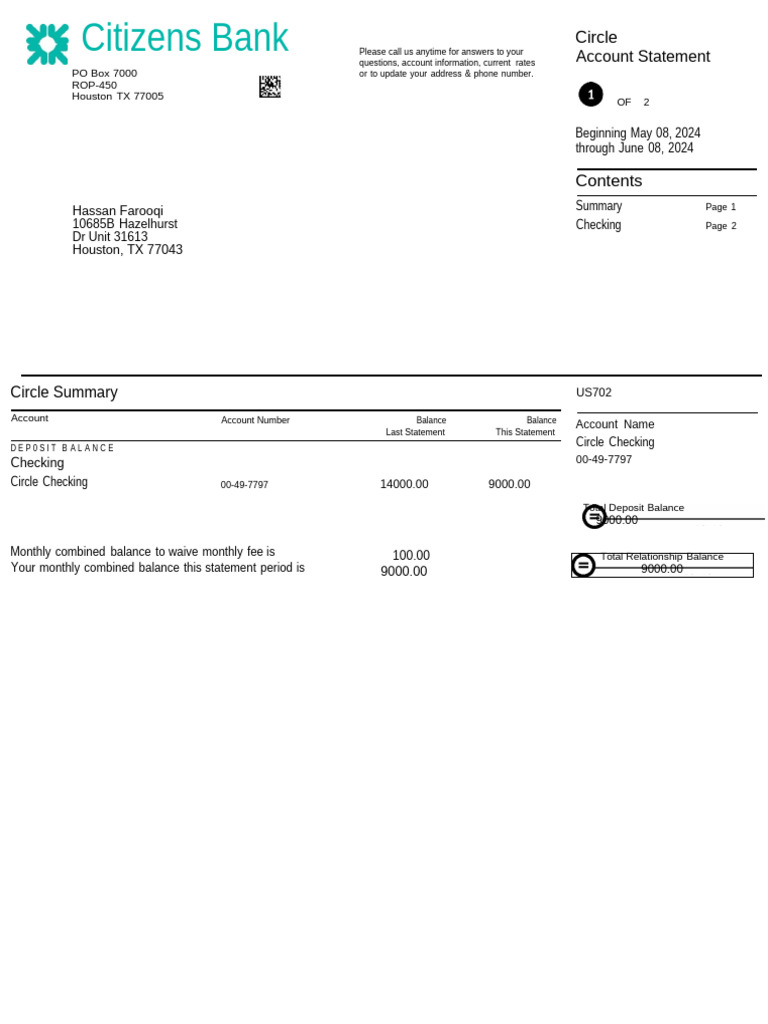 Citizens Bank Statement | PDF | Credit Card | Pay Pal