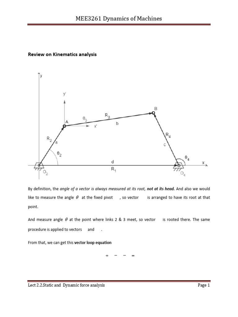 Lecture 2.2 Static and Dynamic Force Analysis | PDF | Force | Mechanical Engineering