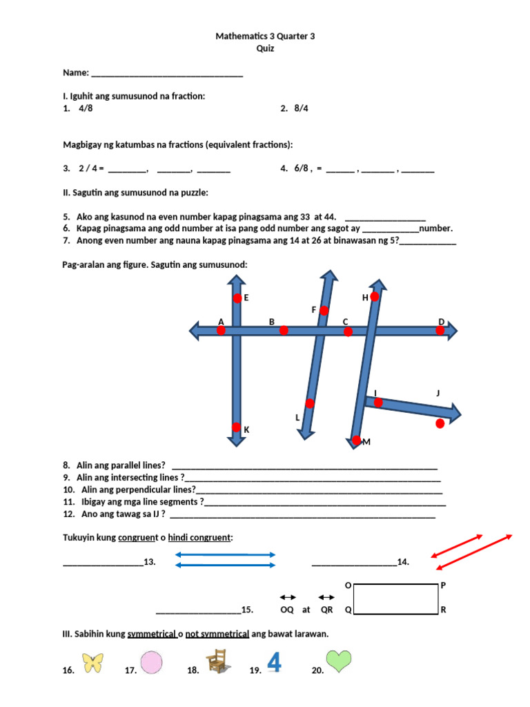 Math3 Quarter 3 Quiz3 | PDF