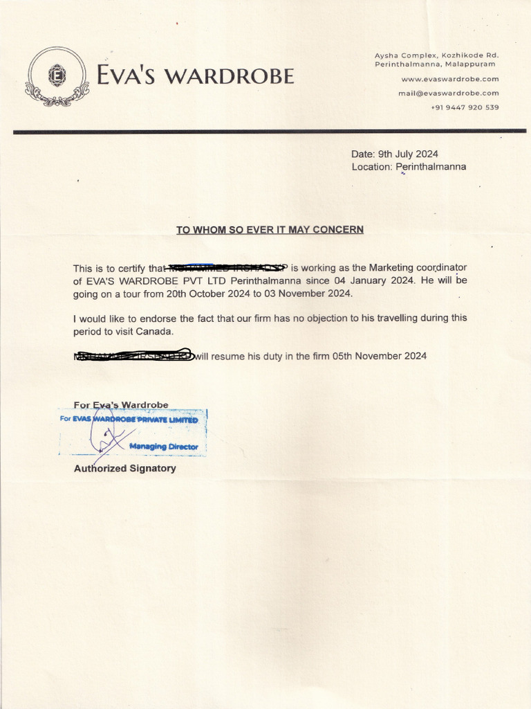 NOC - Sample, 1 | PDF