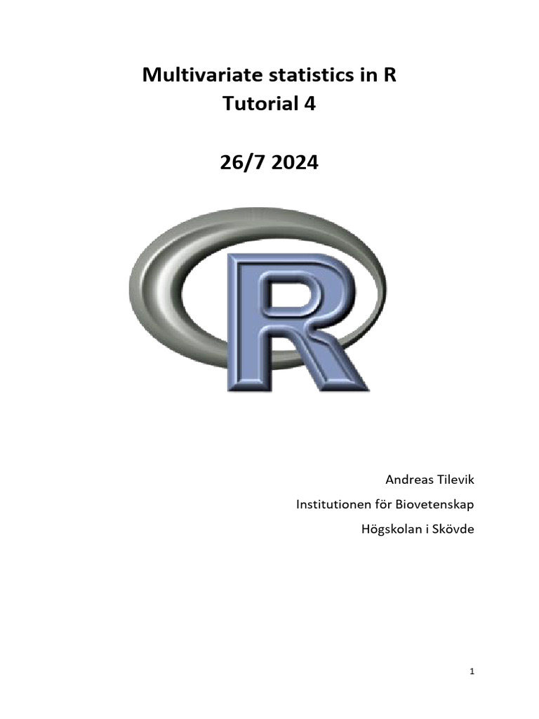 Multivariate Statistics - Tutorial 4 Sensitivity, Specificity, ROC and Validation | PDF ...