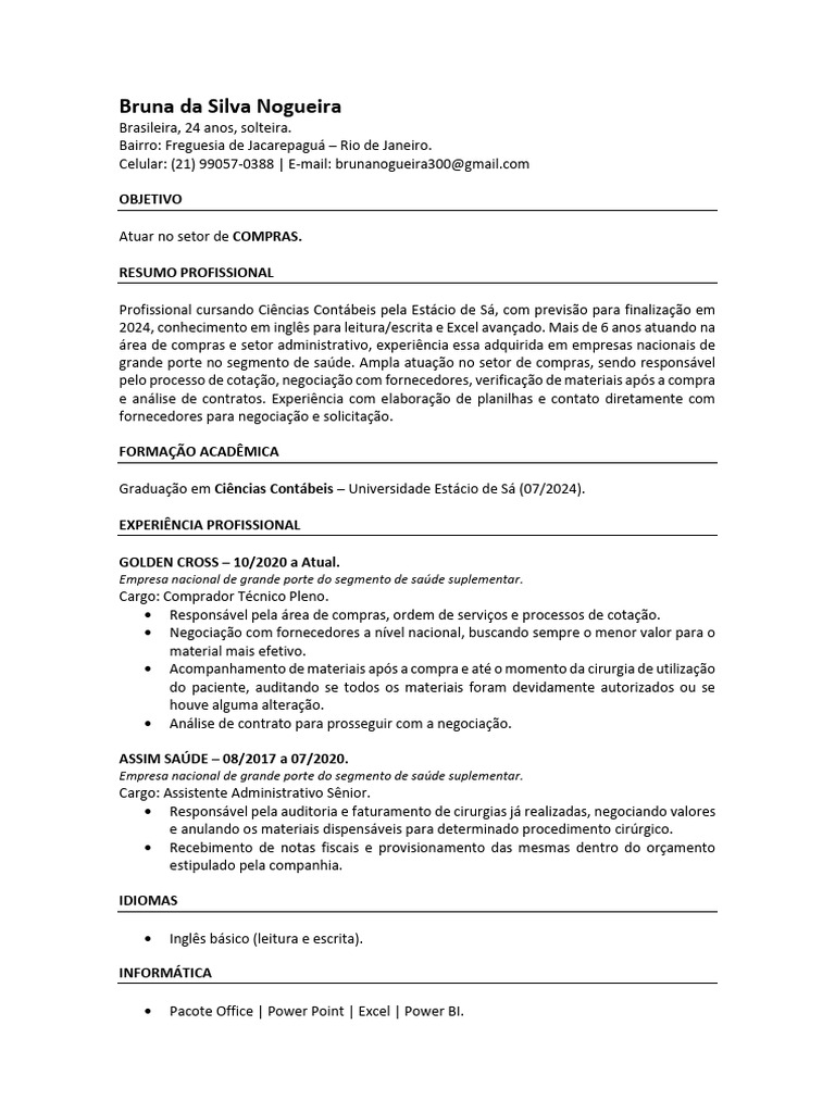CV - Bruna Nogueira | PDF