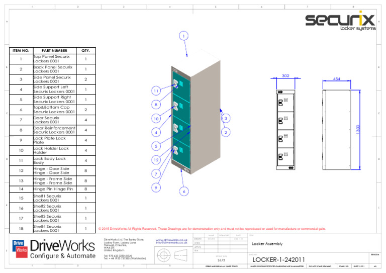 Securix Lockers Assembly Drawing | PDF
