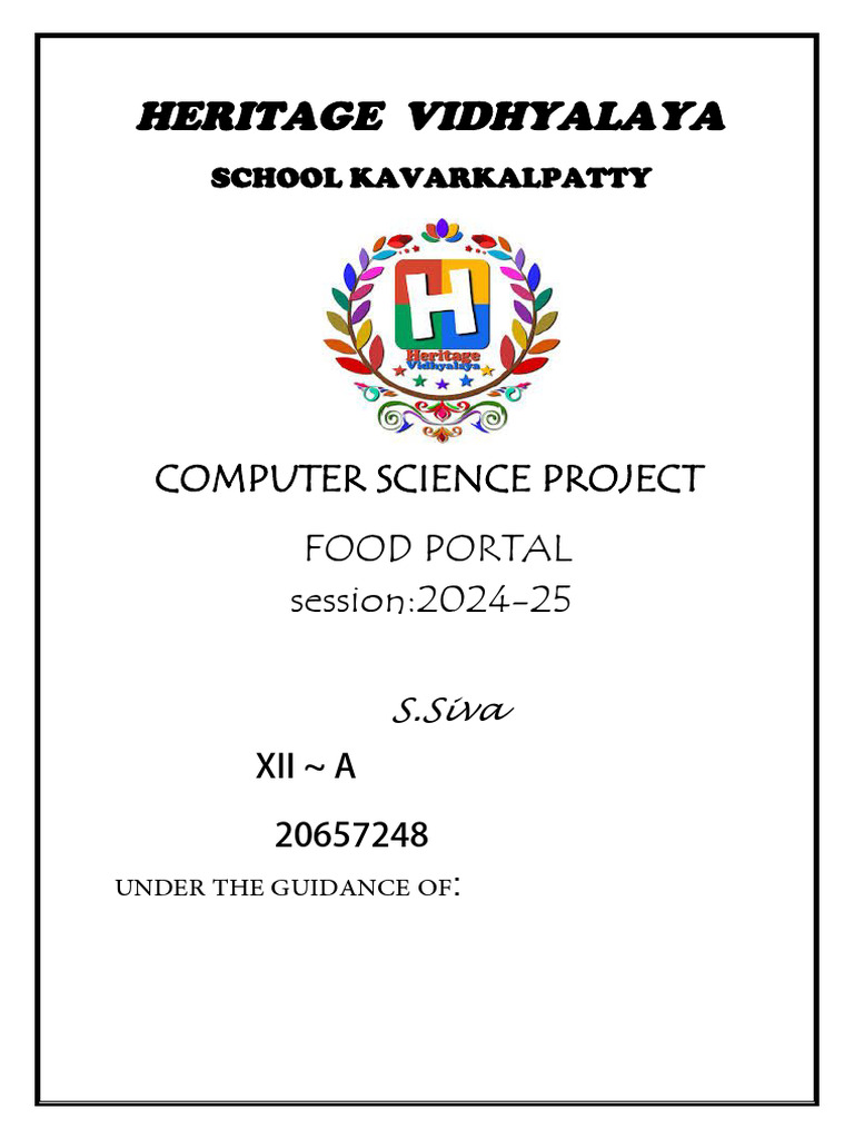 ASHWIN food portal | PDF