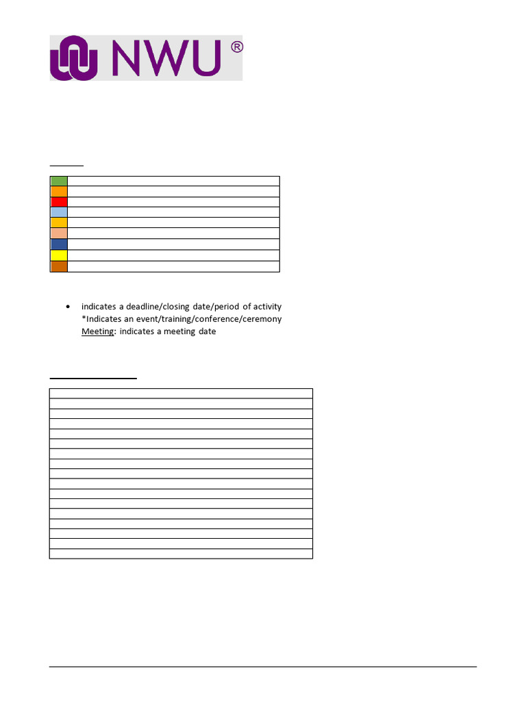 2025 NWU Recess Dates and Events | PDF | Cost Of Living