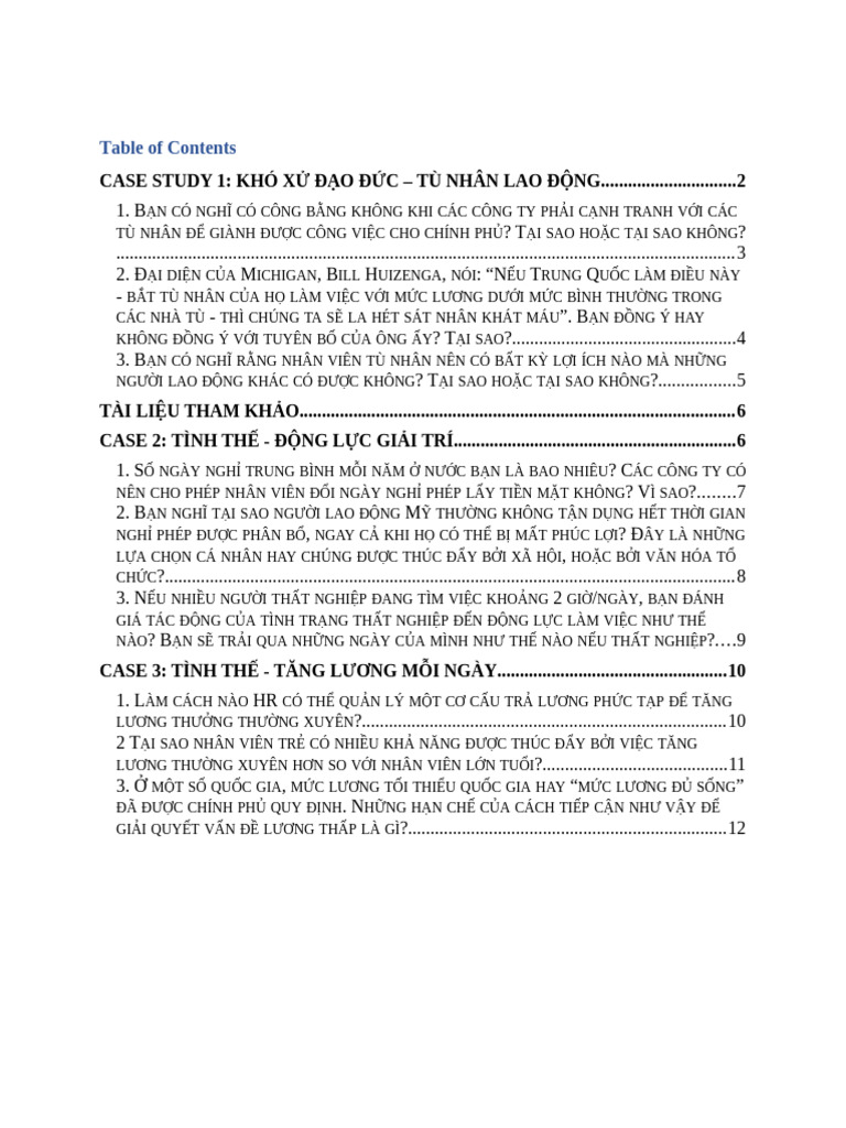 Case Study Hành Vi T CH C | PDF