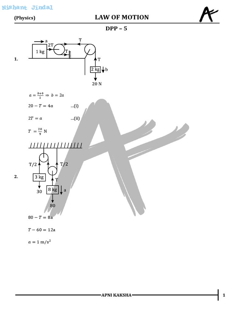 DPP-05 (Solution) Laws Of Motion NJ_247 | PDF