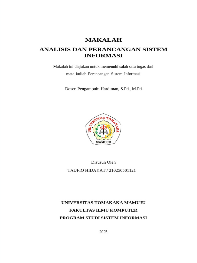 Makalah Analisis Dan Perancangan Sistem Informasi | PDF