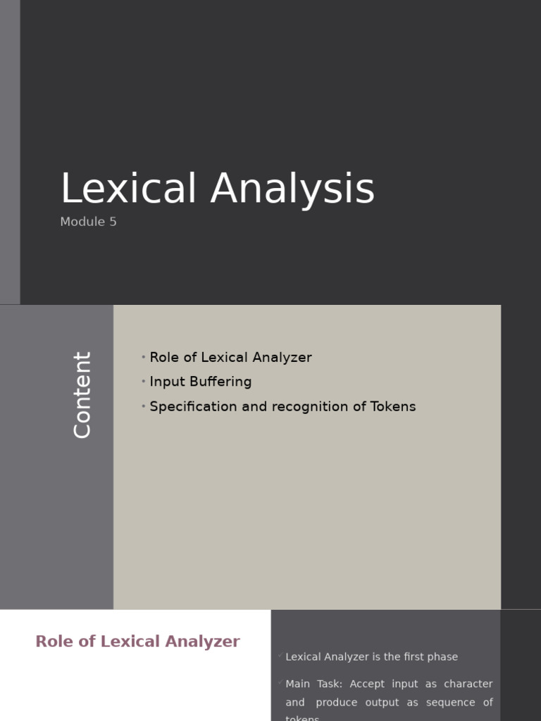 SPCC Module 5 Lect 2 Lexical Analysis Part 1 | PDF | Computer Programming | Software Engineering