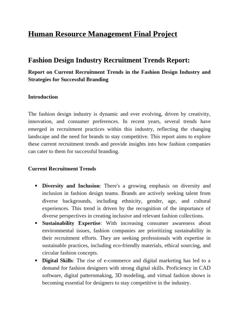 Human Resource Management Final Project copy (2) copy copy | PDF | Brand | Fashion