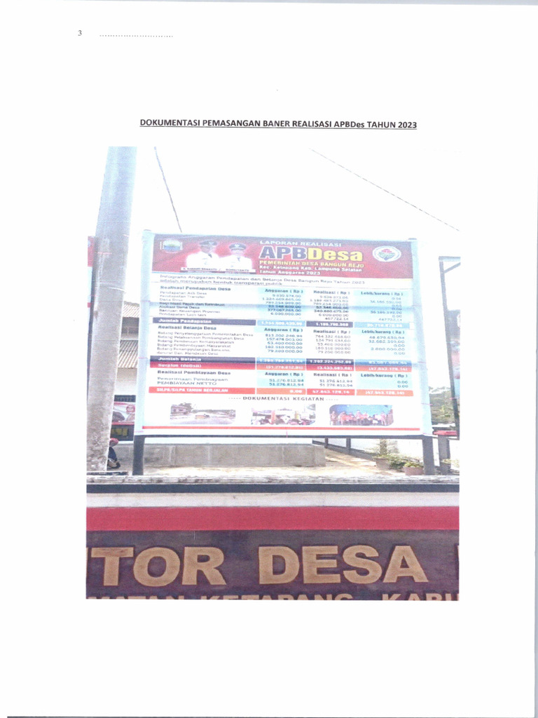 Banner Realisasi APBDes 2023 | PDF