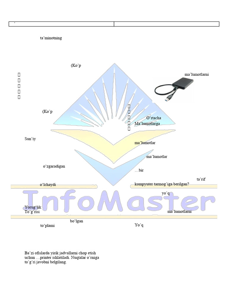 9 Sinf 3 Chorak Testi Cambridge Info Master - Uz | PDF