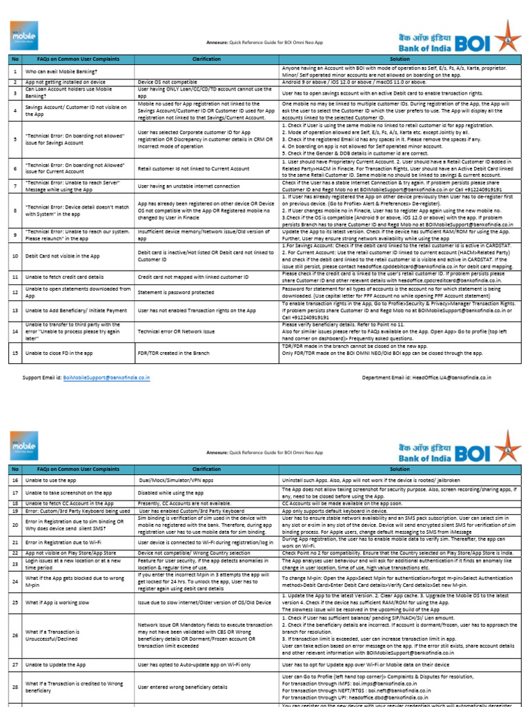 BOI OMNI NEO Quick Reference Guide | PDF | Mobile App | Computing