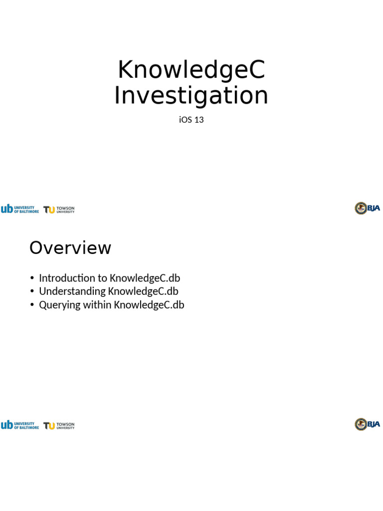 10 KnowledgeC Investigation | PDF | Mobile App | Databases