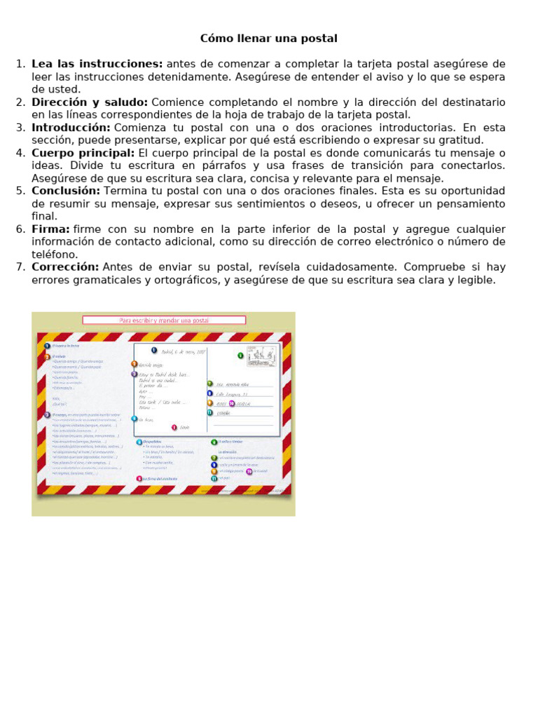 Cómo Llenar Una Postal | PDF
