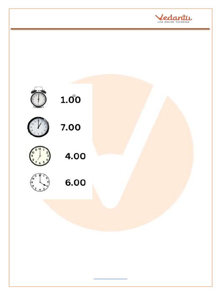 Class 1 Maths: Time Worksheets | PDF