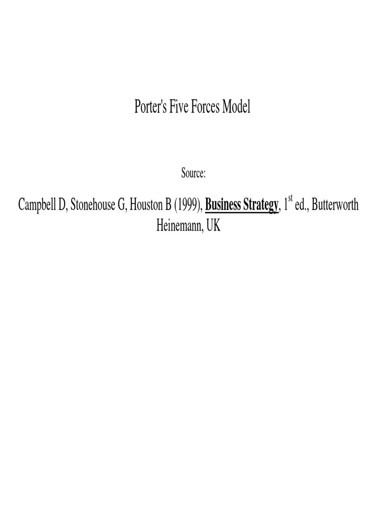 Porter S Five Forces Model Pdf