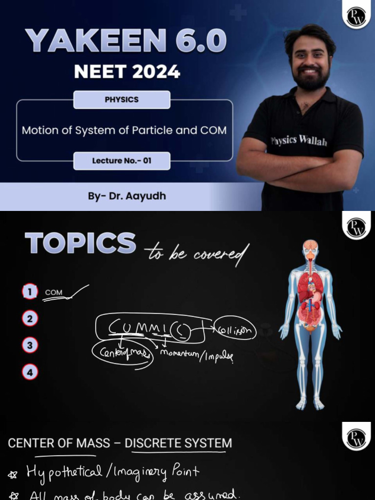 002 ????? Motion of System of Particle and Com 01 Class Note | PDF