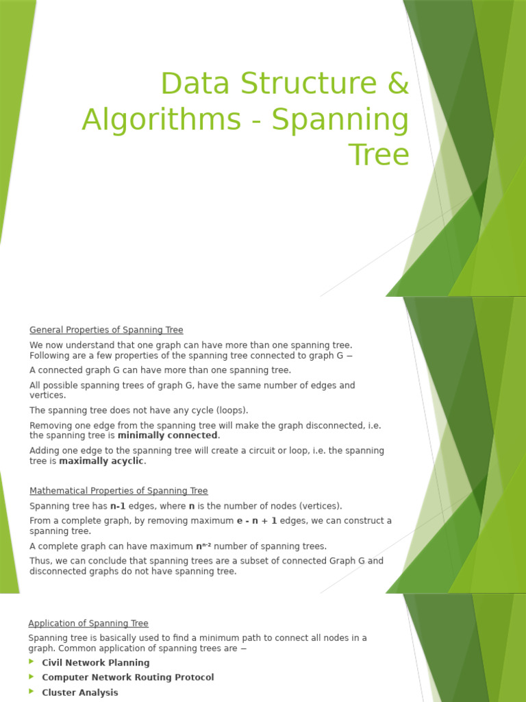 26a. Data Structure & Algorithms - Spanning Tree | PDF