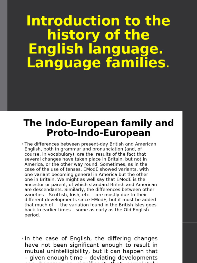 History of the English Language Overview | PDF | Irish Language ...