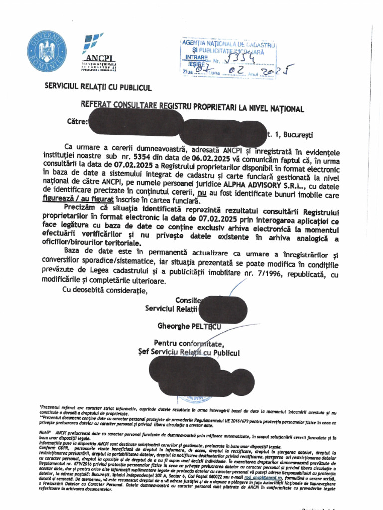 ANCPI Alpha Advisory SRL | PDF