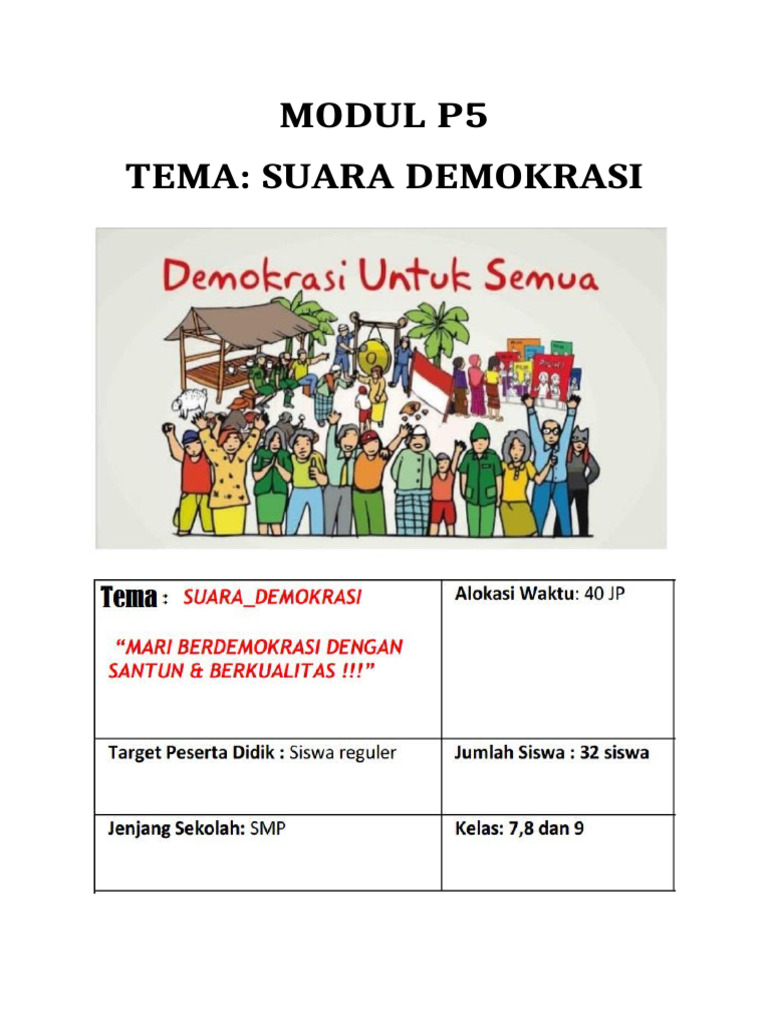 Modul Ajar Modul Projek - Suara Demokrasi - Mari Berdemokrasi Dengan Santun Dan Berkualitas ...