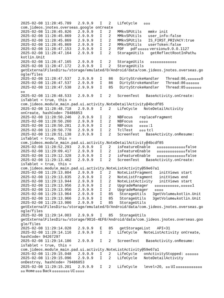 Android App Lifecycle Logging | PDF | Computer Programming