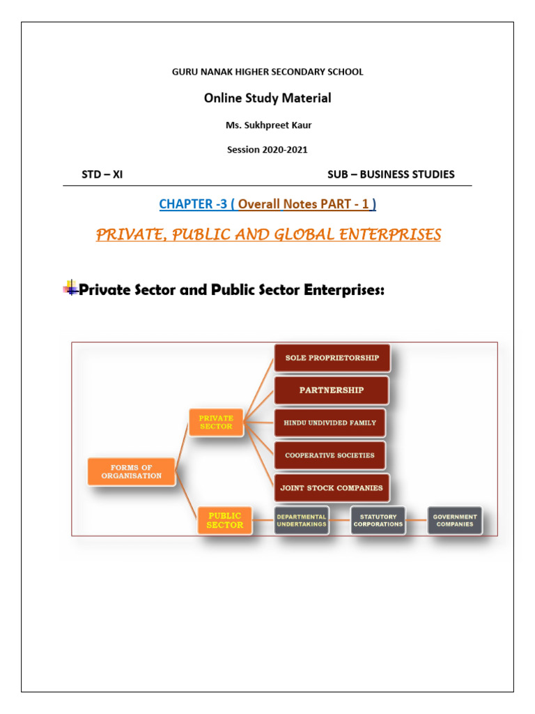 Ch 3 Overall Notes | PDF | Corporations | Infrastructure