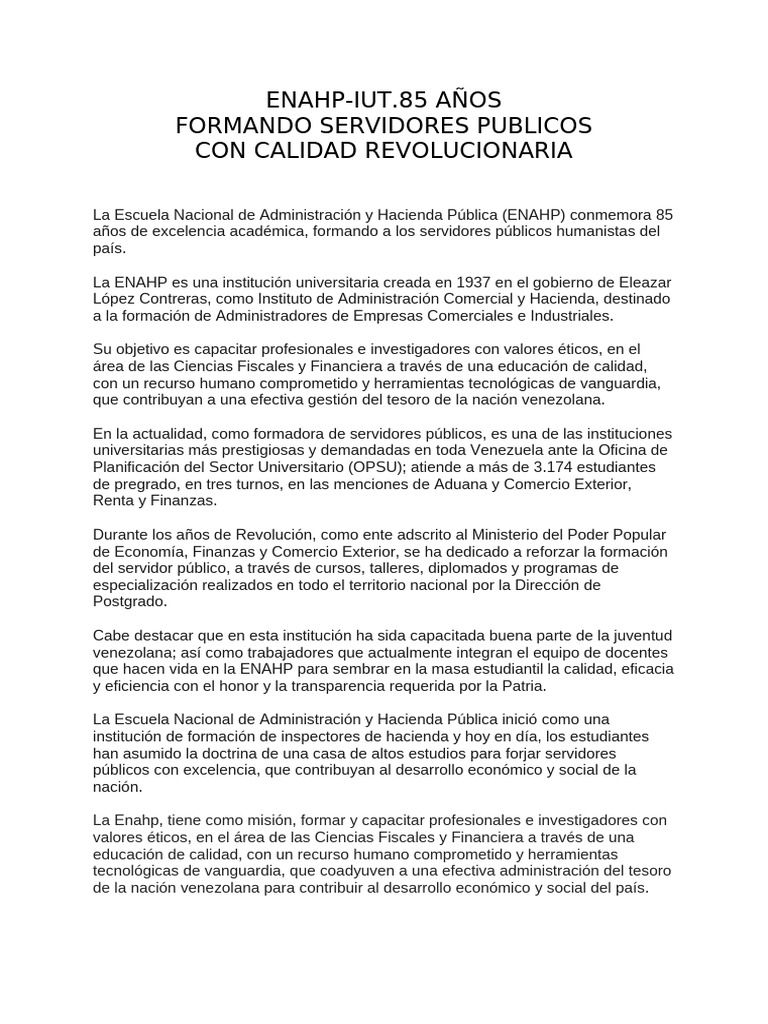 Enahp 1 2 | PDF | Venezuela | El comercio internacional