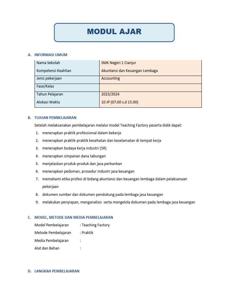Modul AjarTefa Accounting | PDF