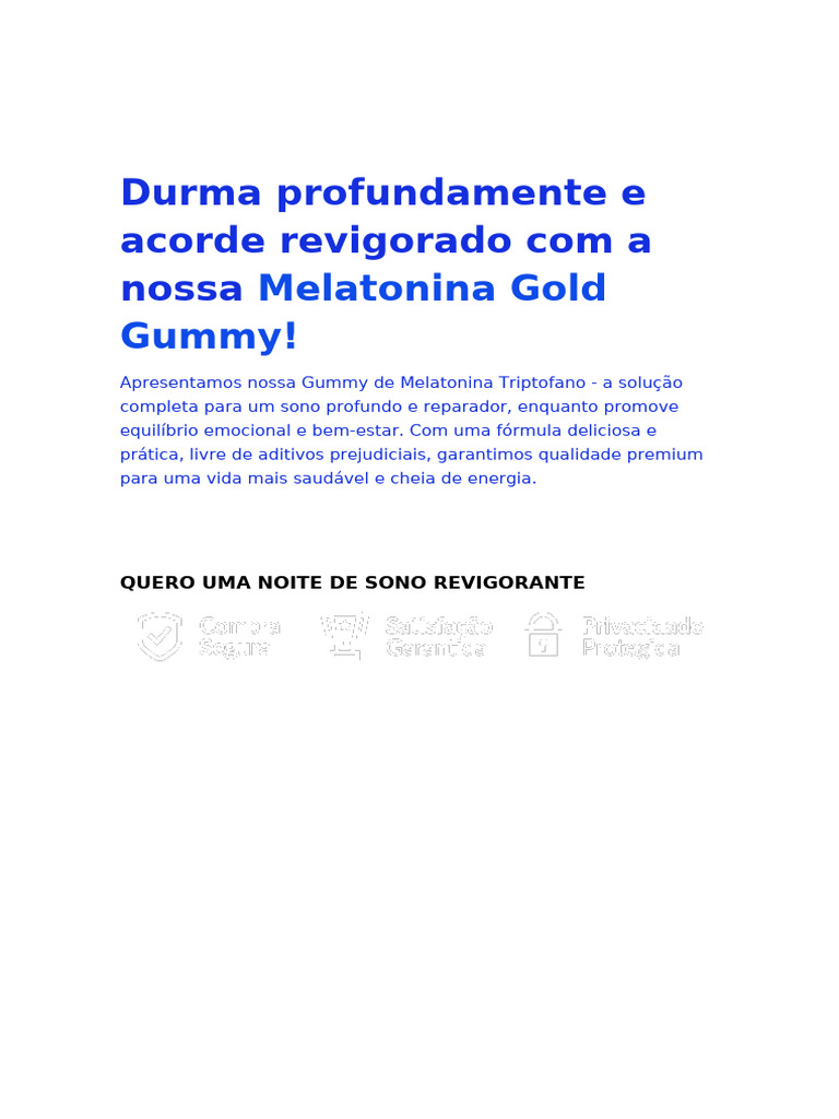 Melatonina Gold | PDF | Triptofano | Dormir