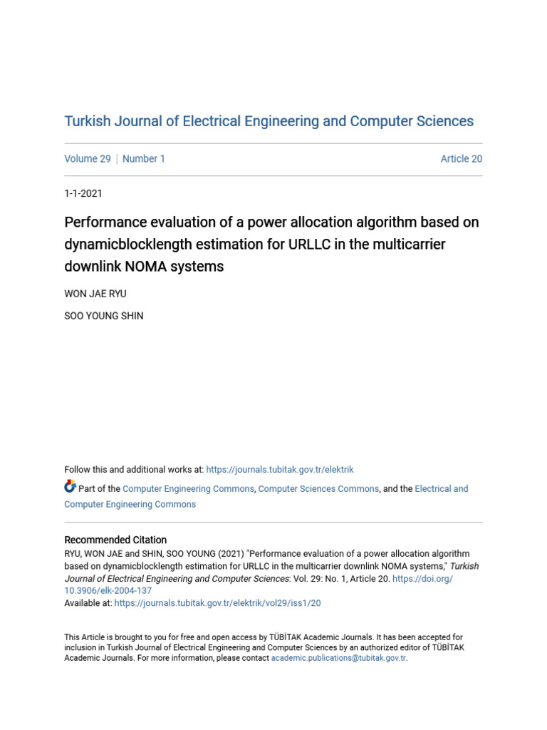 Performance Evaluation of A Power Allocation Algorithm Based On D | PDF ...