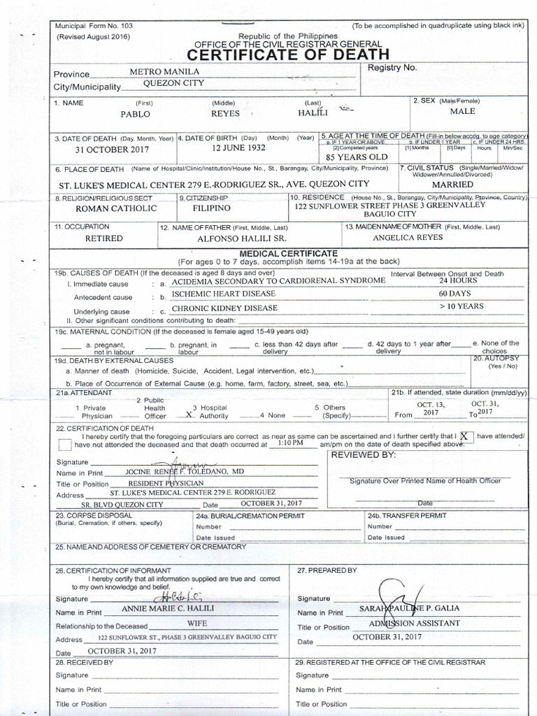 PRH Death Cert | PDF