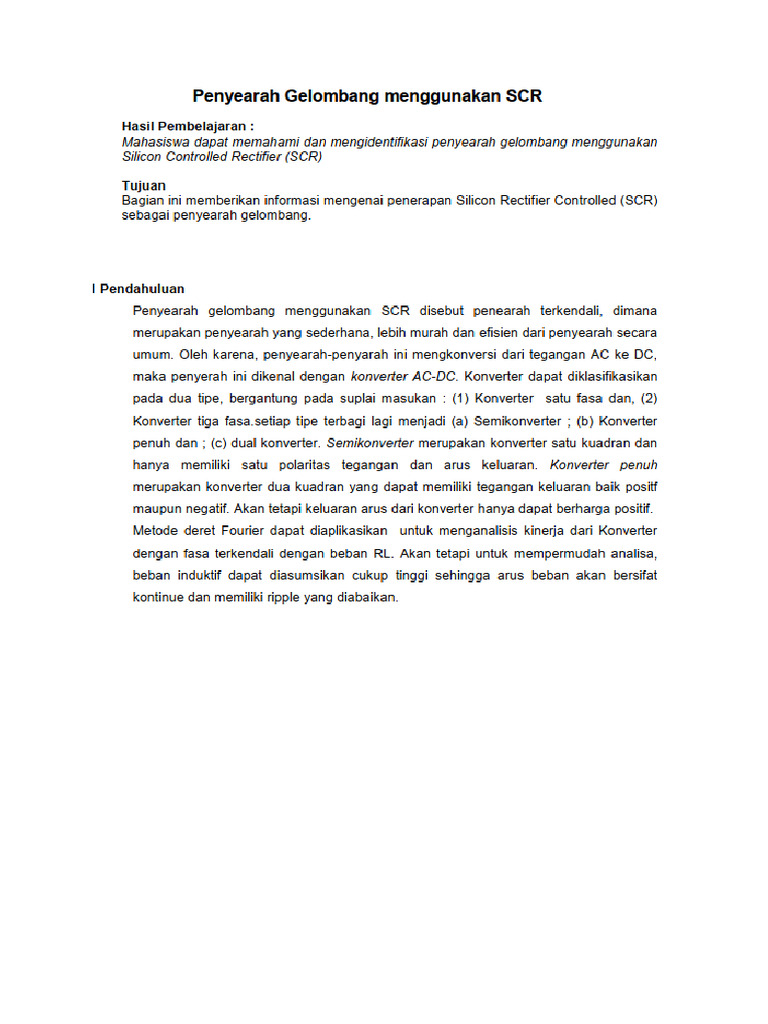 Penyearah dengan SRC | PDF