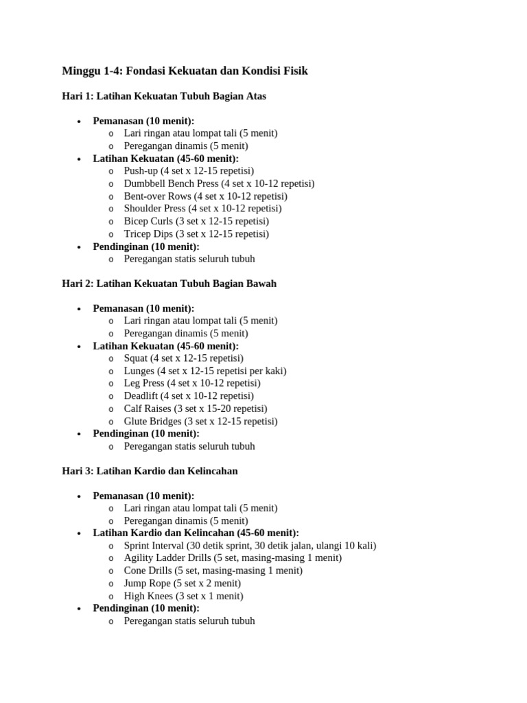 Program Latihan Kebugaran Siswa Kelas X | PDF