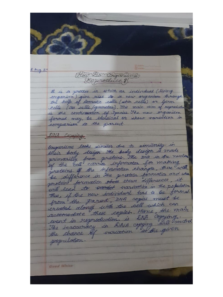 How Do Organisms Reproduce - Class 10 Top Notes With Digrams | PDF