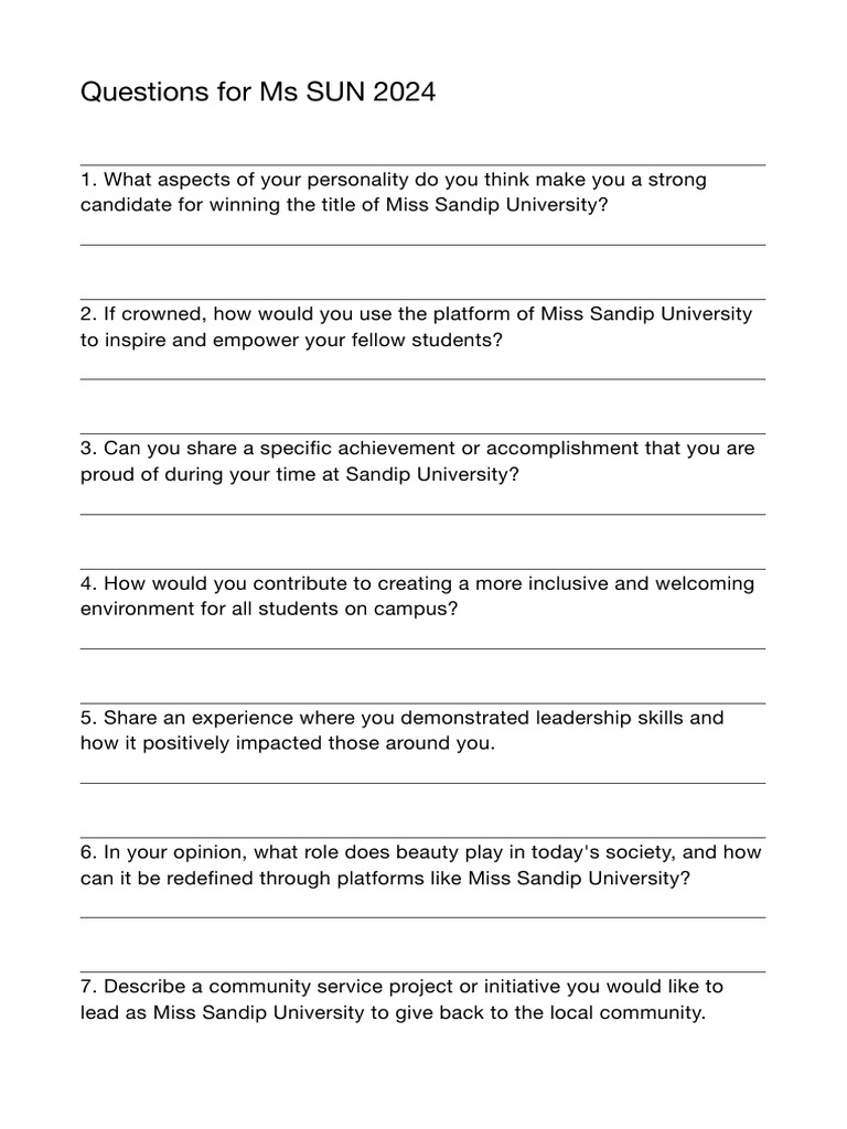 Ms SUN Questions | PDF