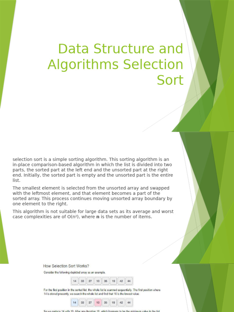 18c. Data Structure and Algorithms Selection Sort | PDF 18c. Data Structure and Algorithms Selection Sort | PDF