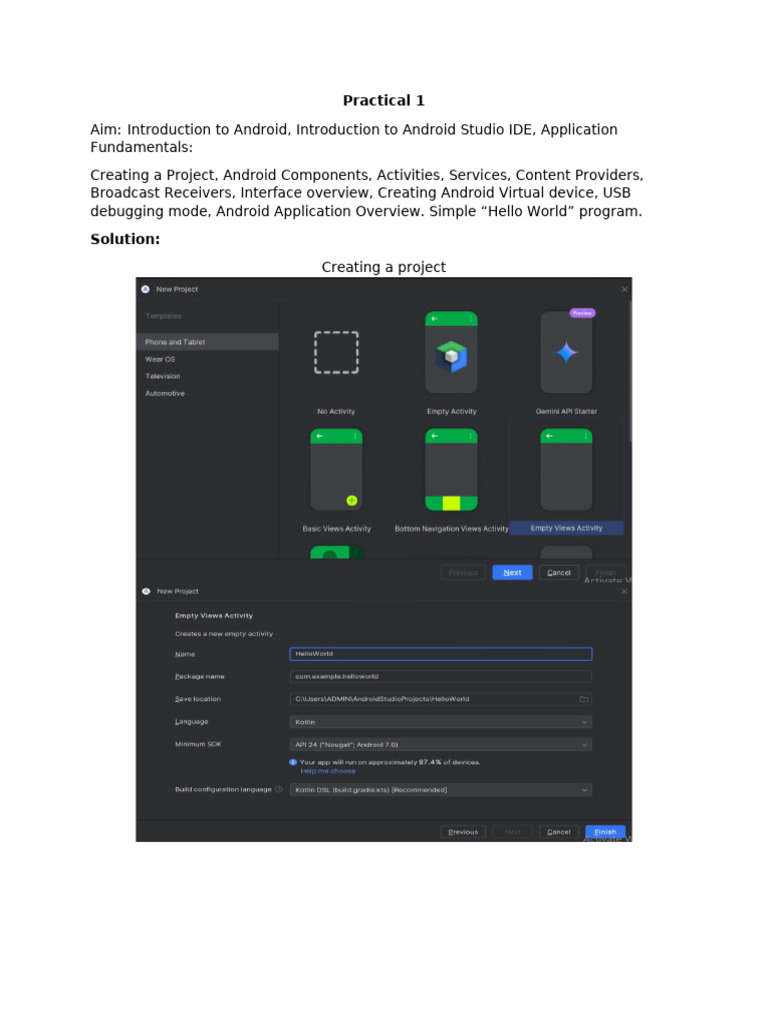 AMPPracts-1 | PDF | Android (Operating System) | User Interface