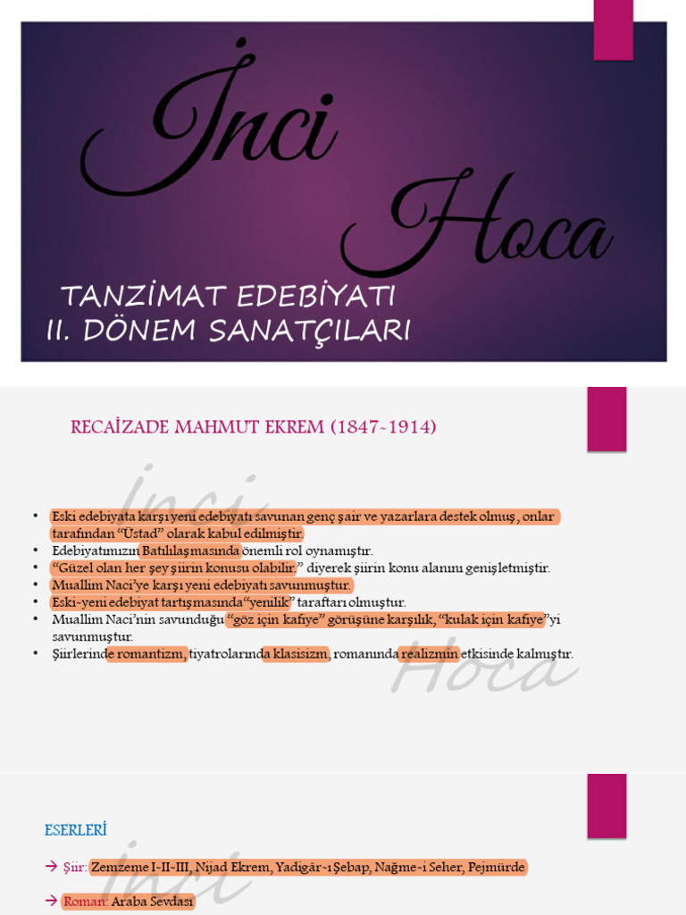 TANZÄ°MAT-2.-DÃ–NEM-SANATÃ‡ILARI (1) | PDF