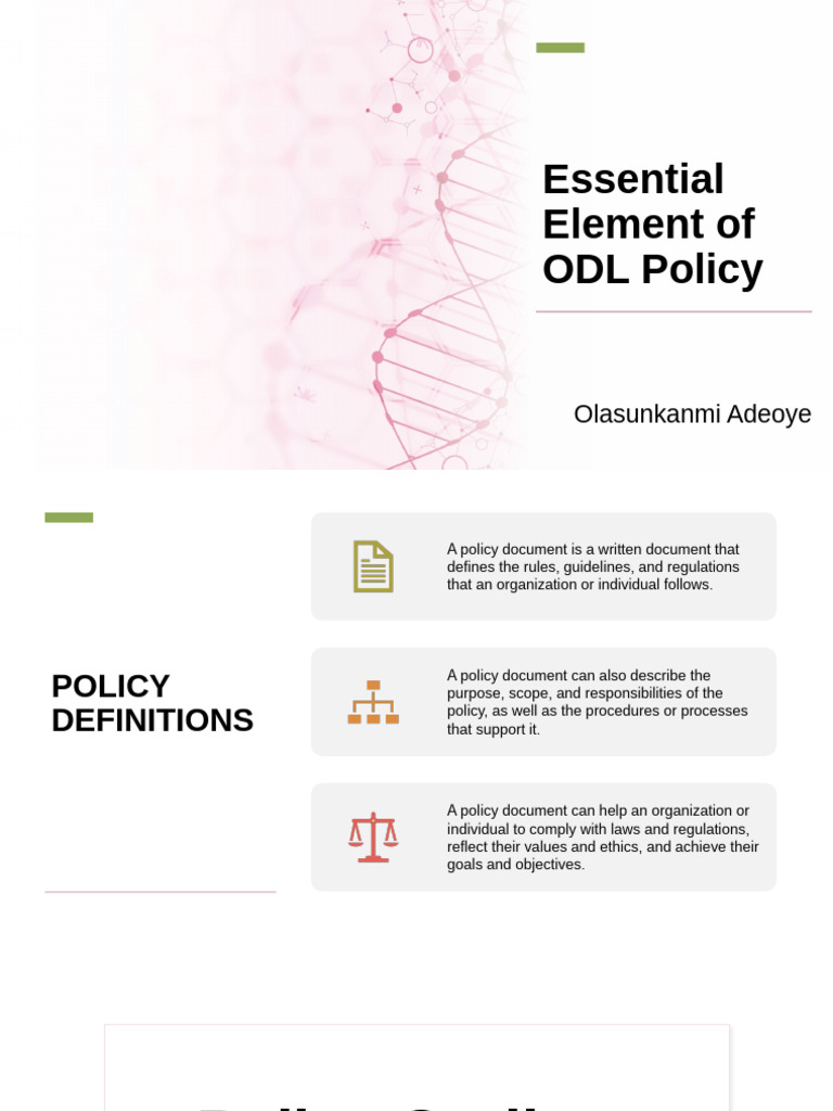 Essential Element of ODL Policy | PDF | Educational Assessment | Policy