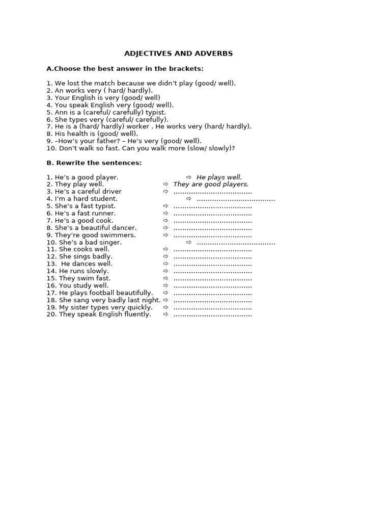 Adjectives and Adverbs | PDF