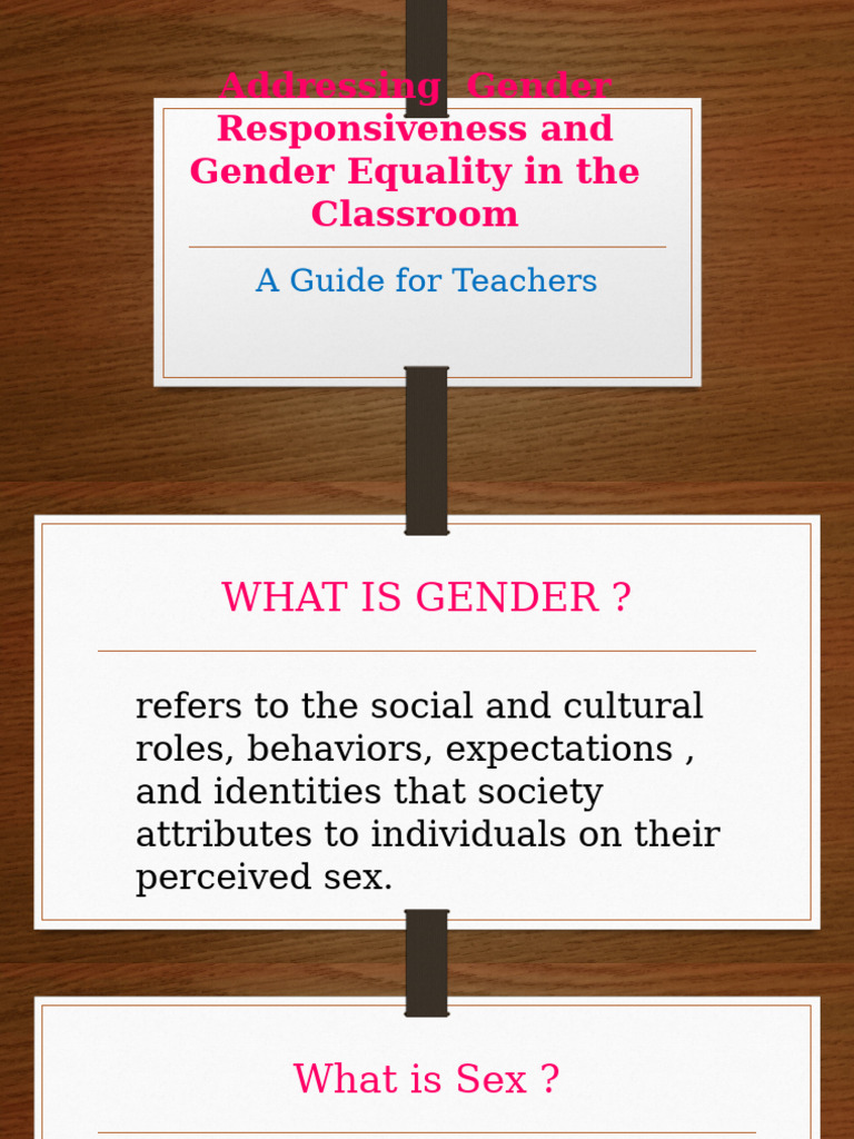 Addressing Gender Responsiveness and Gender Equality in The | PDF ...