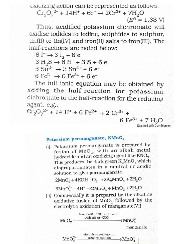 KMnO4 D & F Block | PDF