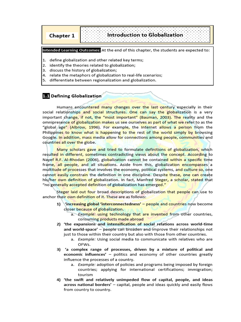 GE 3 - Introduction To Globalization | PDF | Globalization | Immigration