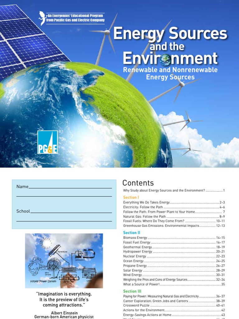 PGE-Energy-Sources-Student-Workbook - Copy | PDF | Greenhouse Gas | Natural Gas