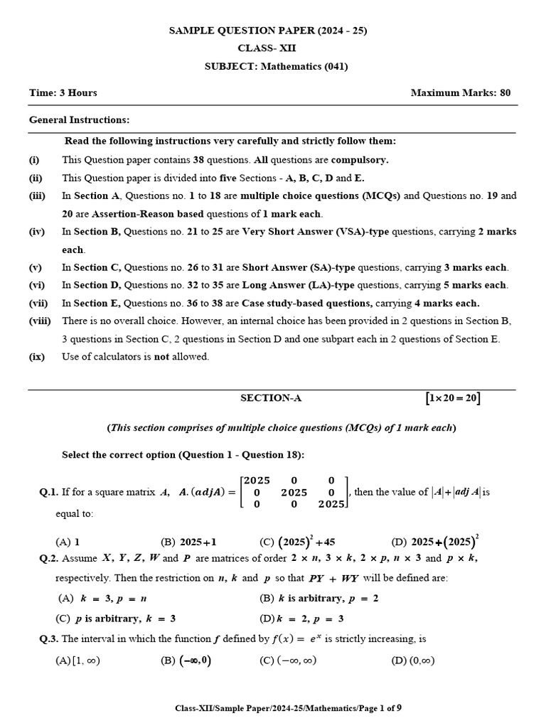 Maths-SQP | PDF | Cartesian Coordinate System | Function (Mathematics)