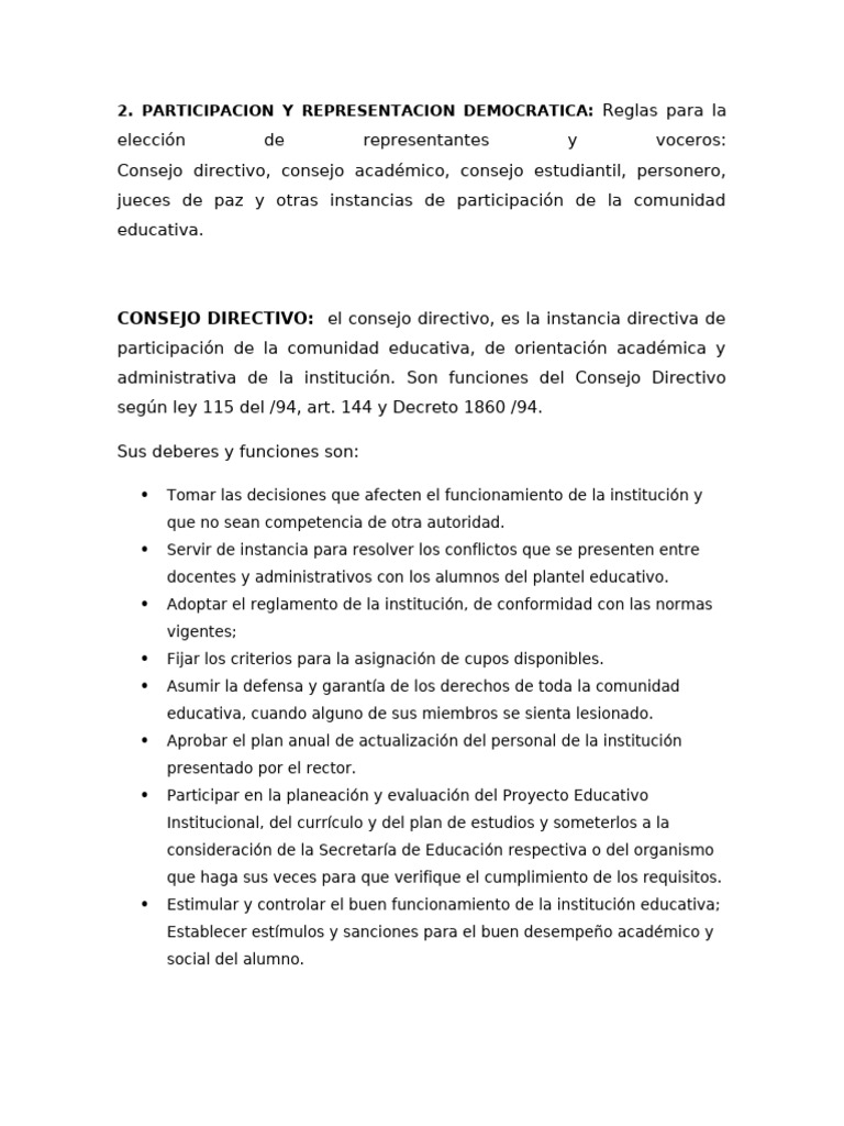 Reglas de Participación Democrática Escolar | PDF | Plan de estudios ...
