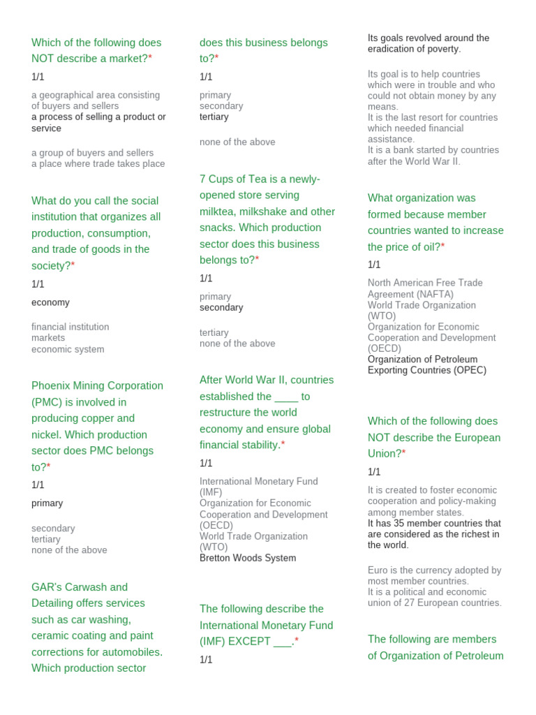 GE3 Answer Key | PDF | World Trade Organization | Economies